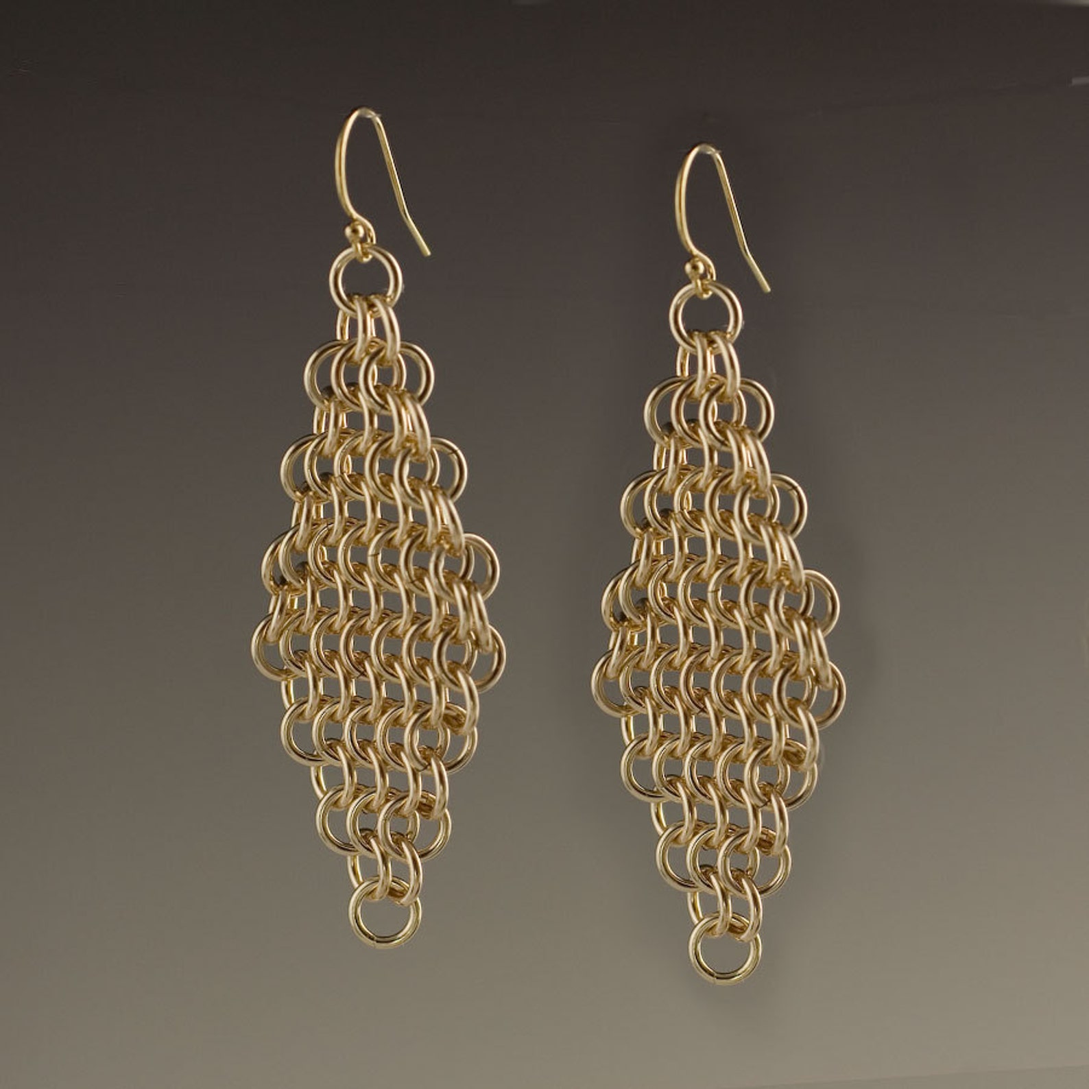14k Gold Filled Mesh Earrings - Size 8 - Etsy