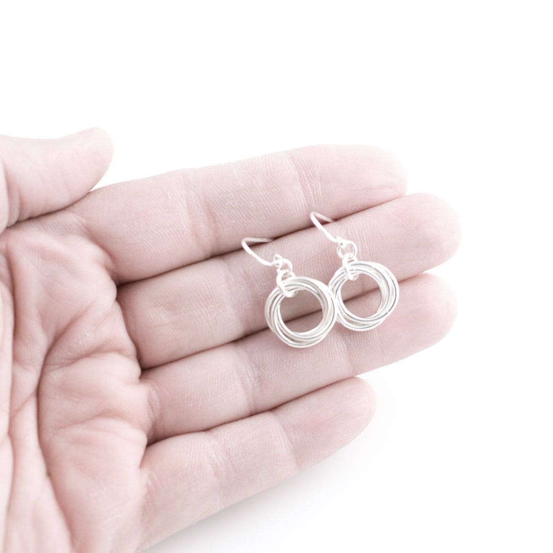 Sterling Silver Infinity Love Knot Chainmaille Earrings Mobius Chain ...