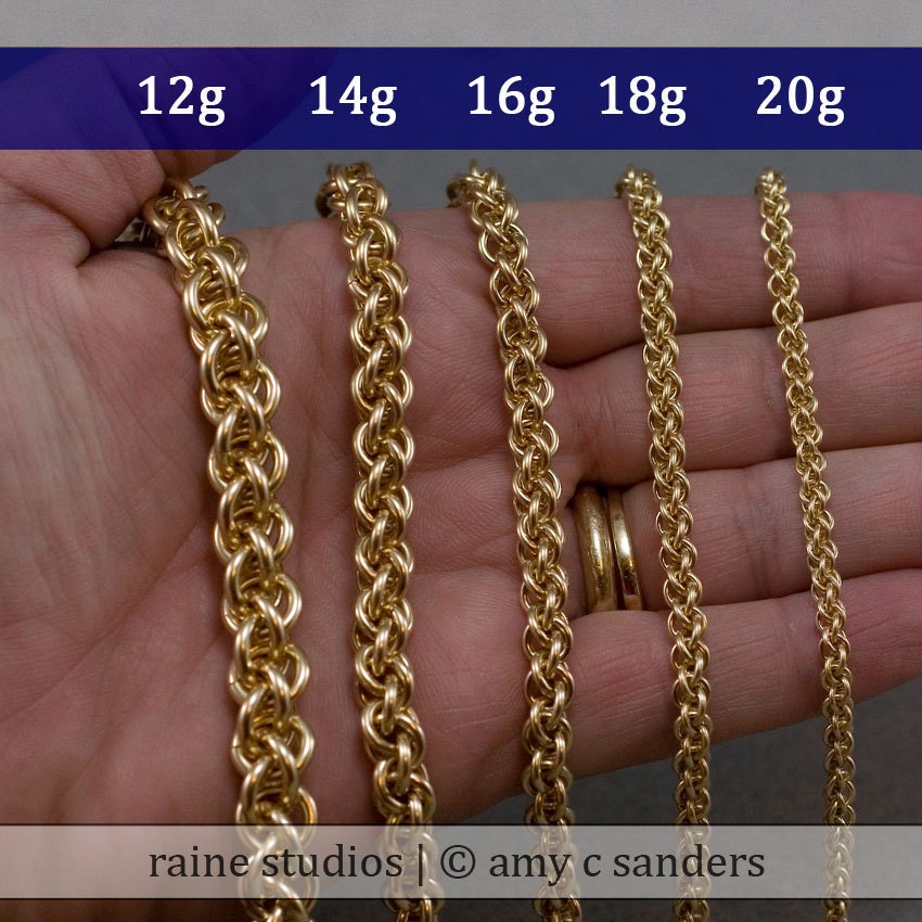 Spiral Gold Filled Chain Bracelet 12g Jens Pind Chainmaille | Etsy