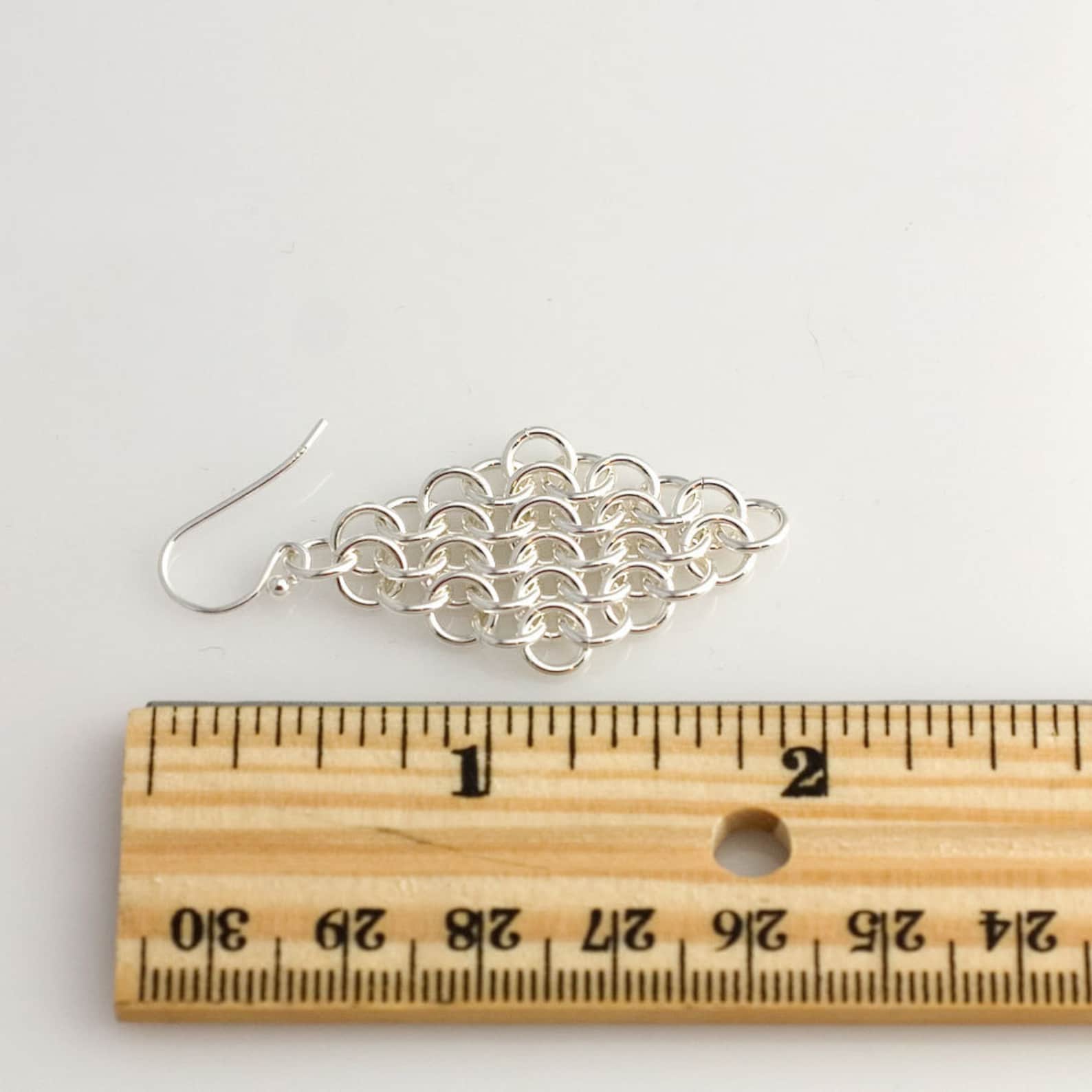 Sterling Silver Mesh Earrings - Size 6 - Etsy