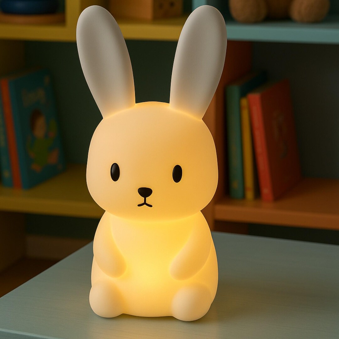 Cute Rabbit LED Night Light | Cartoon Silicone Lamp | Dimmable & USB ...