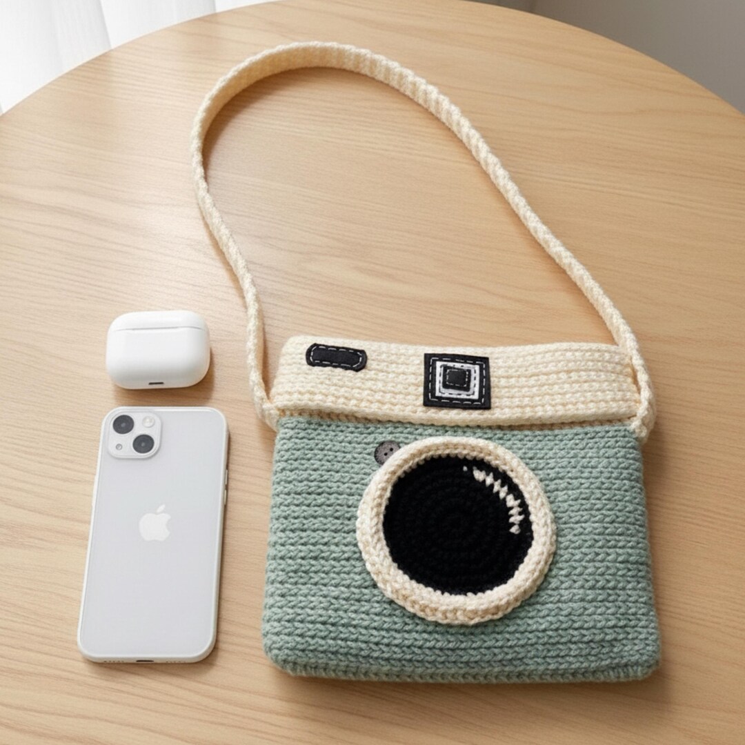 Crochet Camera Bag Pattern – Handmade Photography Purse with Lens Cover ...