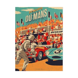 Vintage Le Mans Racing Rolled Poster, Retro Decor, Sports Memorabilia ...