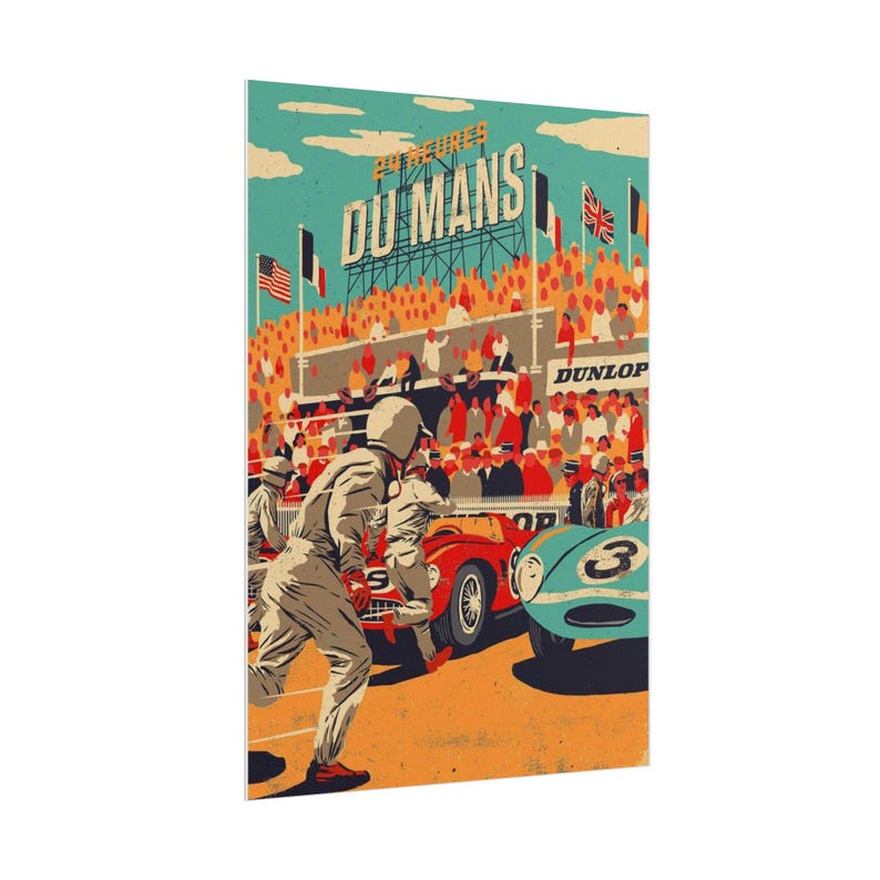 Vintage Le Mans Racing Rolled Poster, Retro Decor, Sports Memorabilia ...