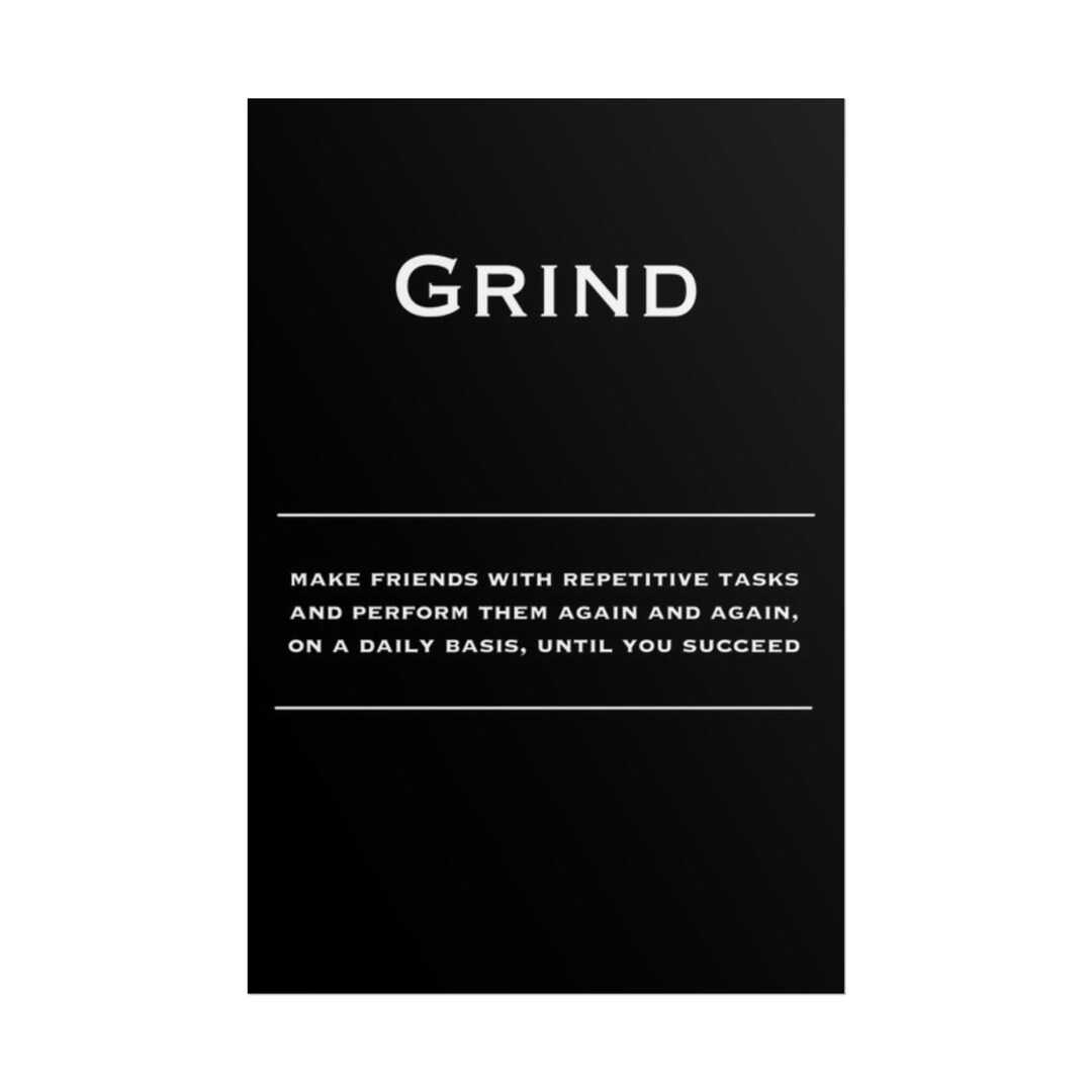 Grind Motivational Poster, Hustle and Grind Wall Art, Inspirational ...