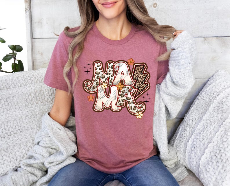 Leopard Mama Shirt, Flower Mama, Mothers Day Gift, Boho Style Tee - Etsy