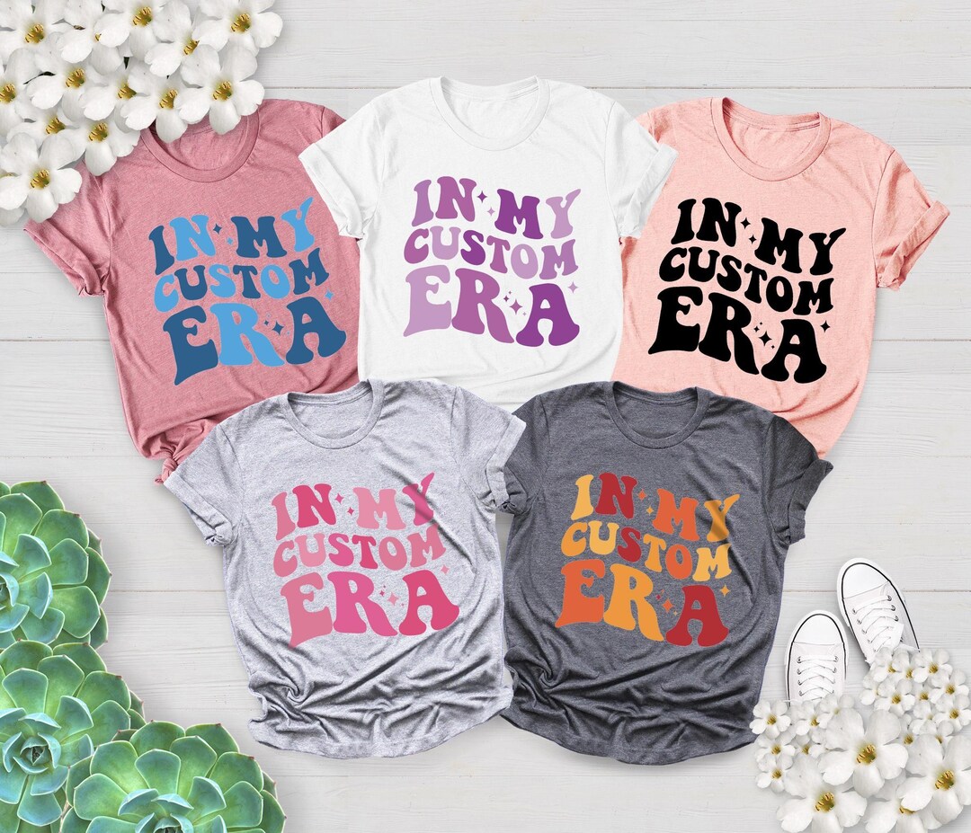 Custom Era Shirt, Retro Wavy Text, Personalized Gift - Etsy