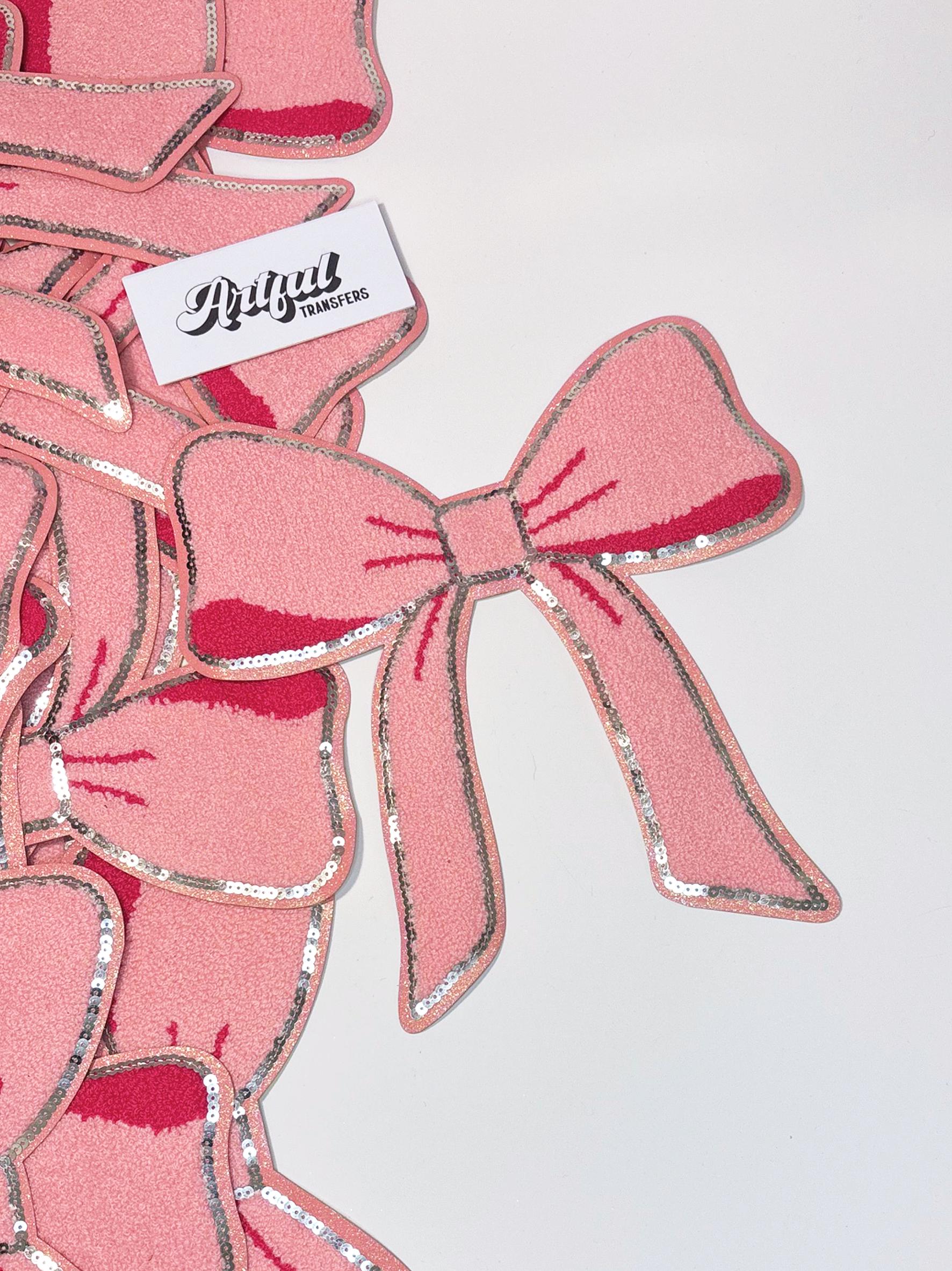 The Pink Bow - Chenille Patch - Etsy