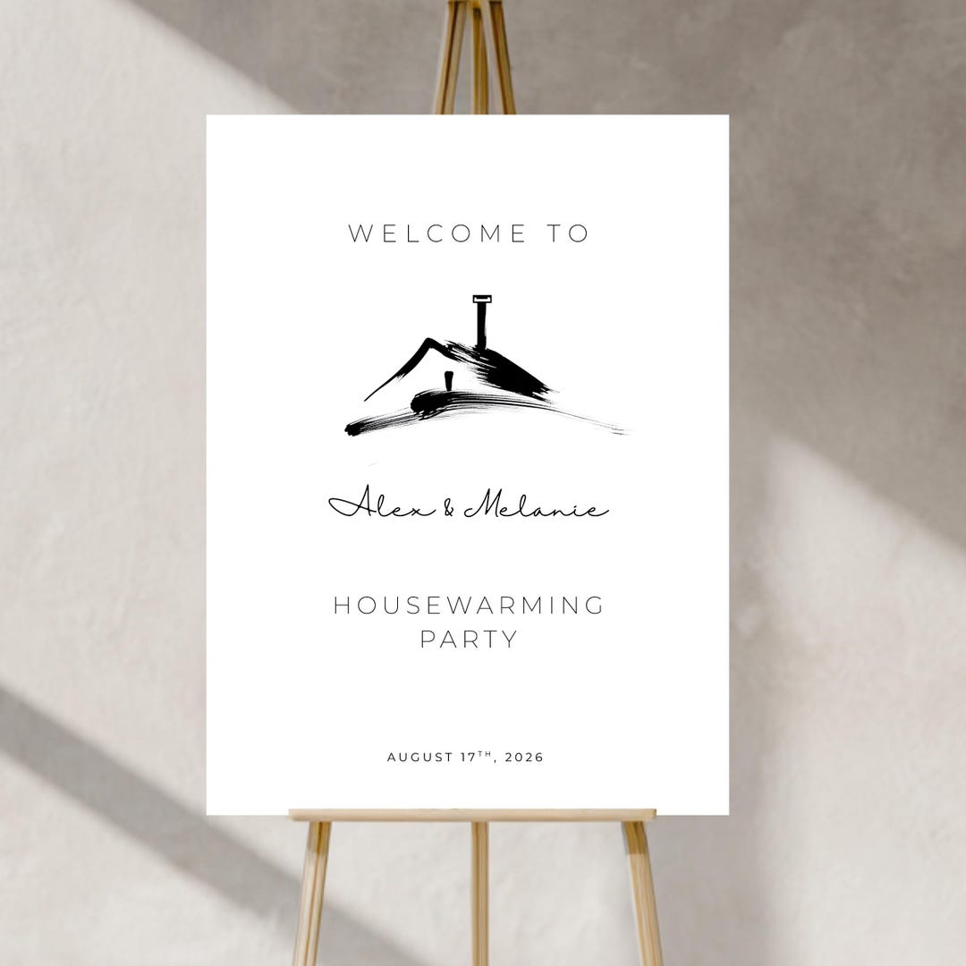Housewarming Welcome Sign, Editable Template for Canva, New Home Party ...