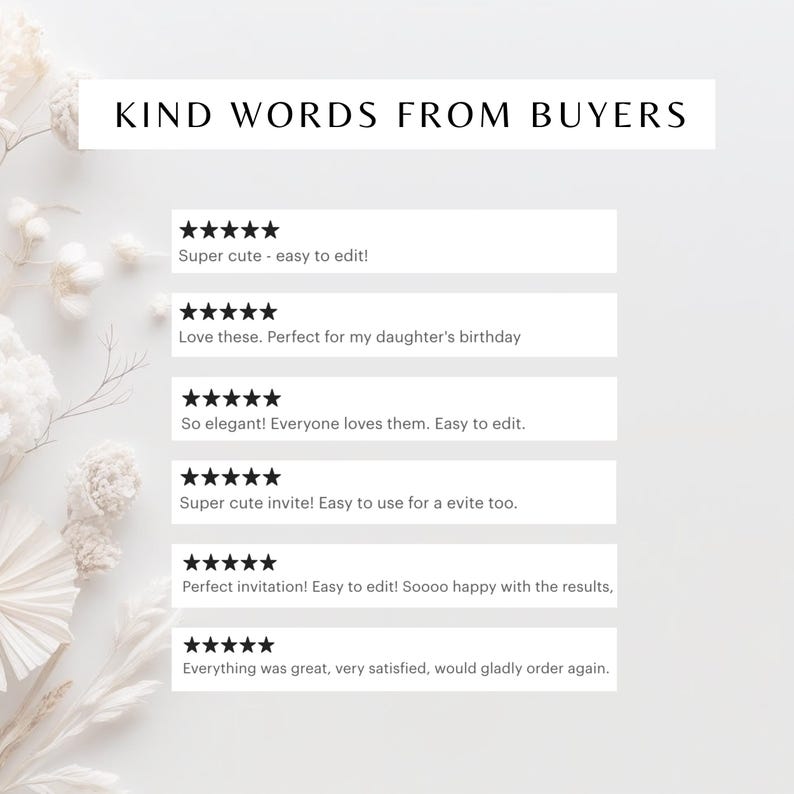 Editable 48th Birthday Invitation: Minimal Template, Elegant Invite for ...