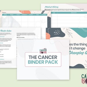 Cancer Binder Printable Pack- Fillable Medical Organizer for Cancer ...