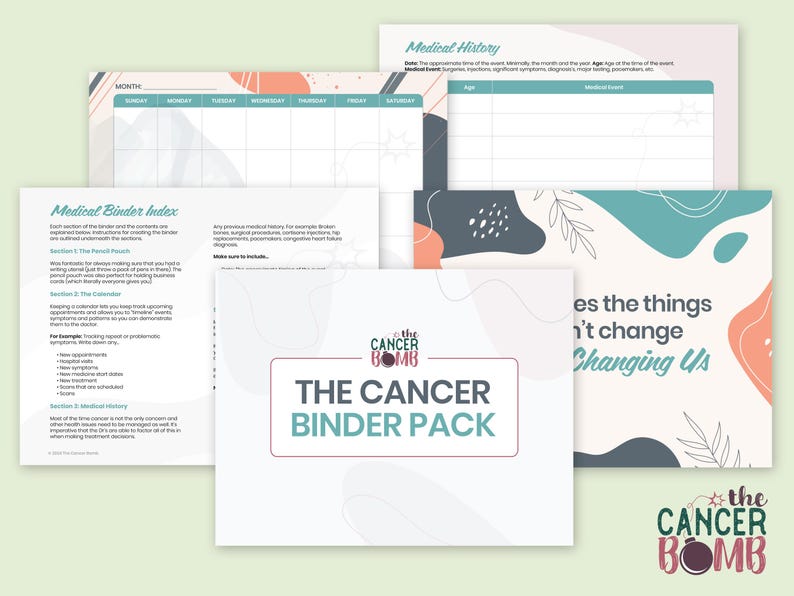 Cancer Binder Printable Pack- Fillable Medical Organizer for Cancer ...