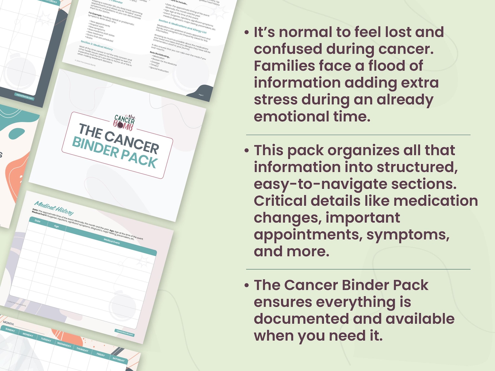 Cancer Binder Printable Pack- Fillable Medical Organizer for Cancer ...