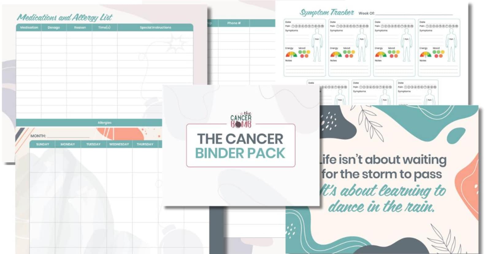 Cancer Binder Printable Pack- Fillable Medical Organizer for Cancer ...