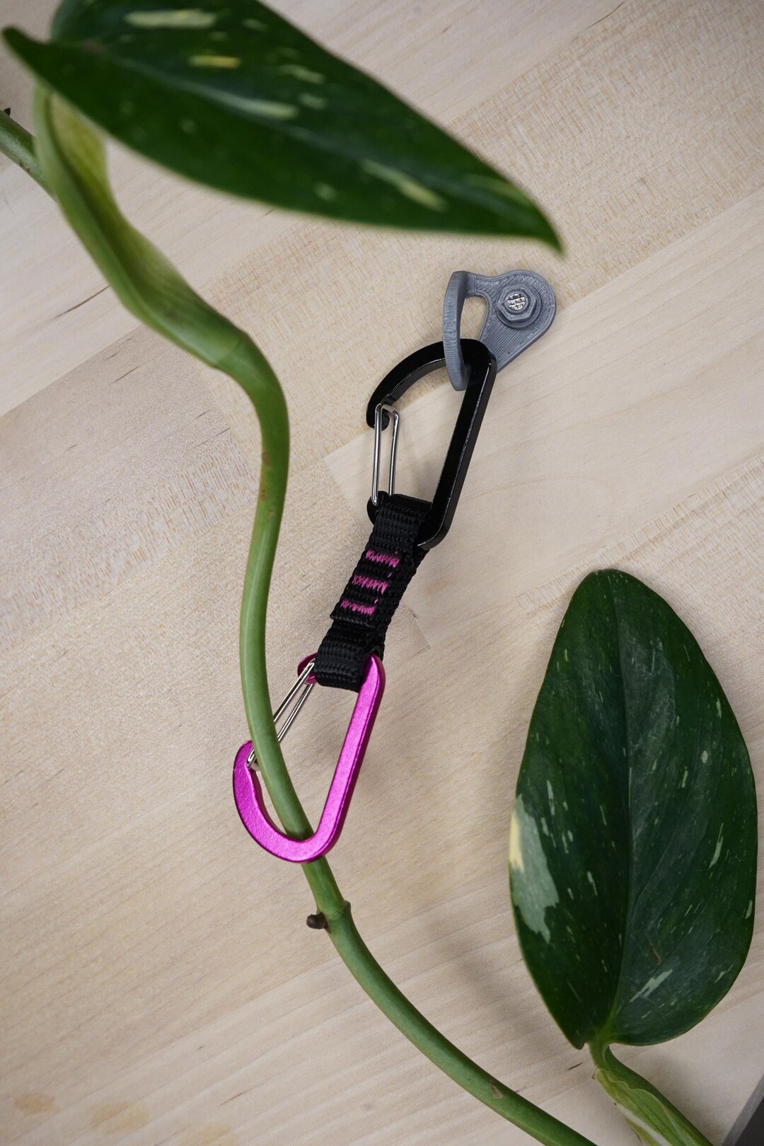Pink & Black - Mini Rock Climbing Quickdraw Gear Set for Climbing Vine ...