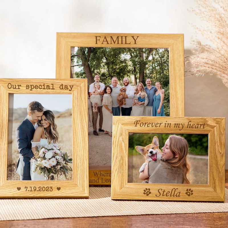 Navy Wood Photo Frame - Etsy UK