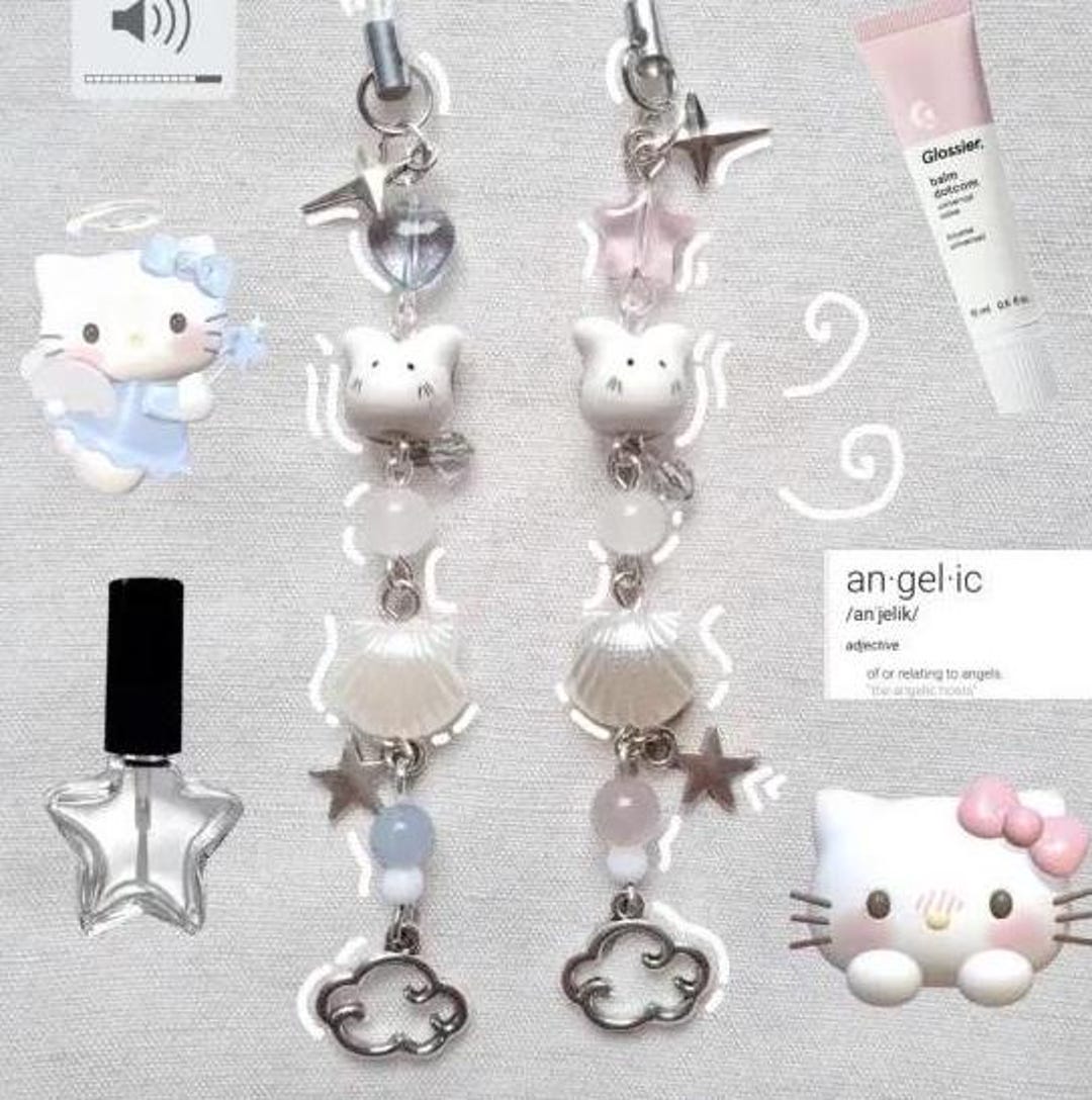 Cutecore Pastel Blue and Pink Phone Charms - Etsy