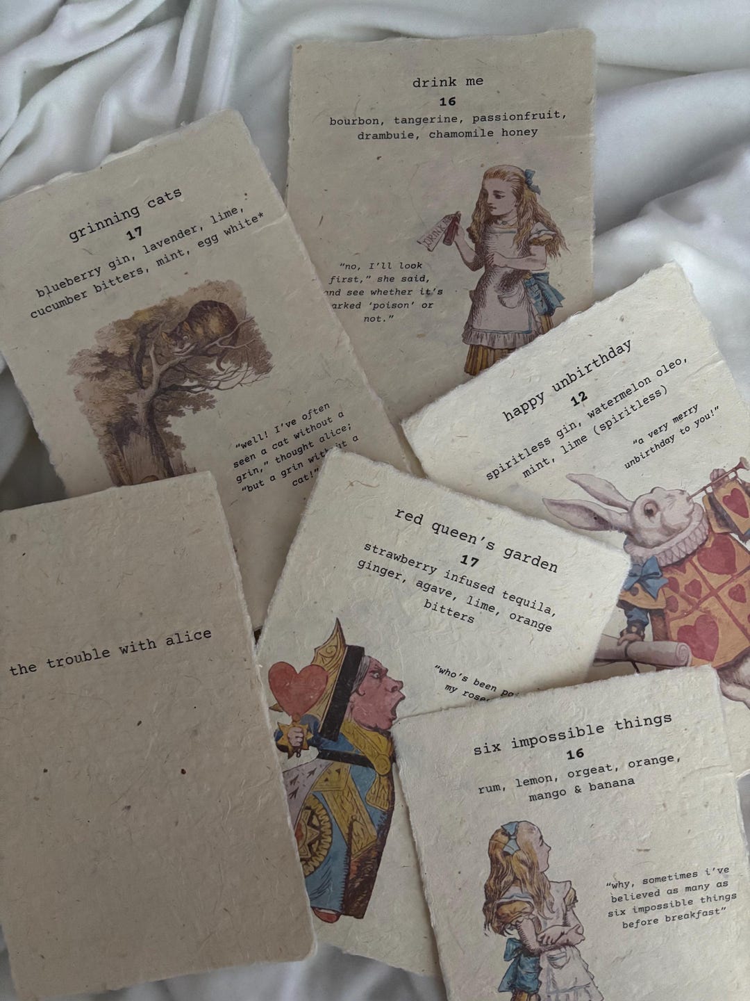 Alice in Wonderland Cocktail Menu Template - Etsy
