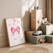 Pink Bow Wall Art Set for Girls Room | 3-piece Digital Print | Bow ...
