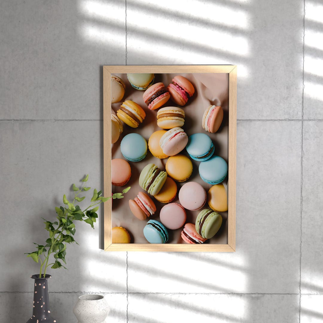 Colorful Macaron Wall Art Print, Modern Kitchen & Living Room Decor ...