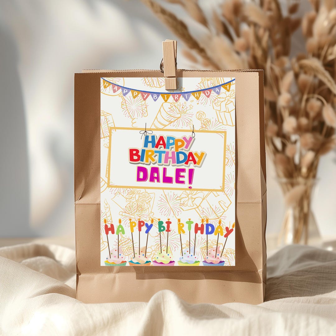 Personalized Happy Birthday Card - Custom Name Digital Card - Editable ...