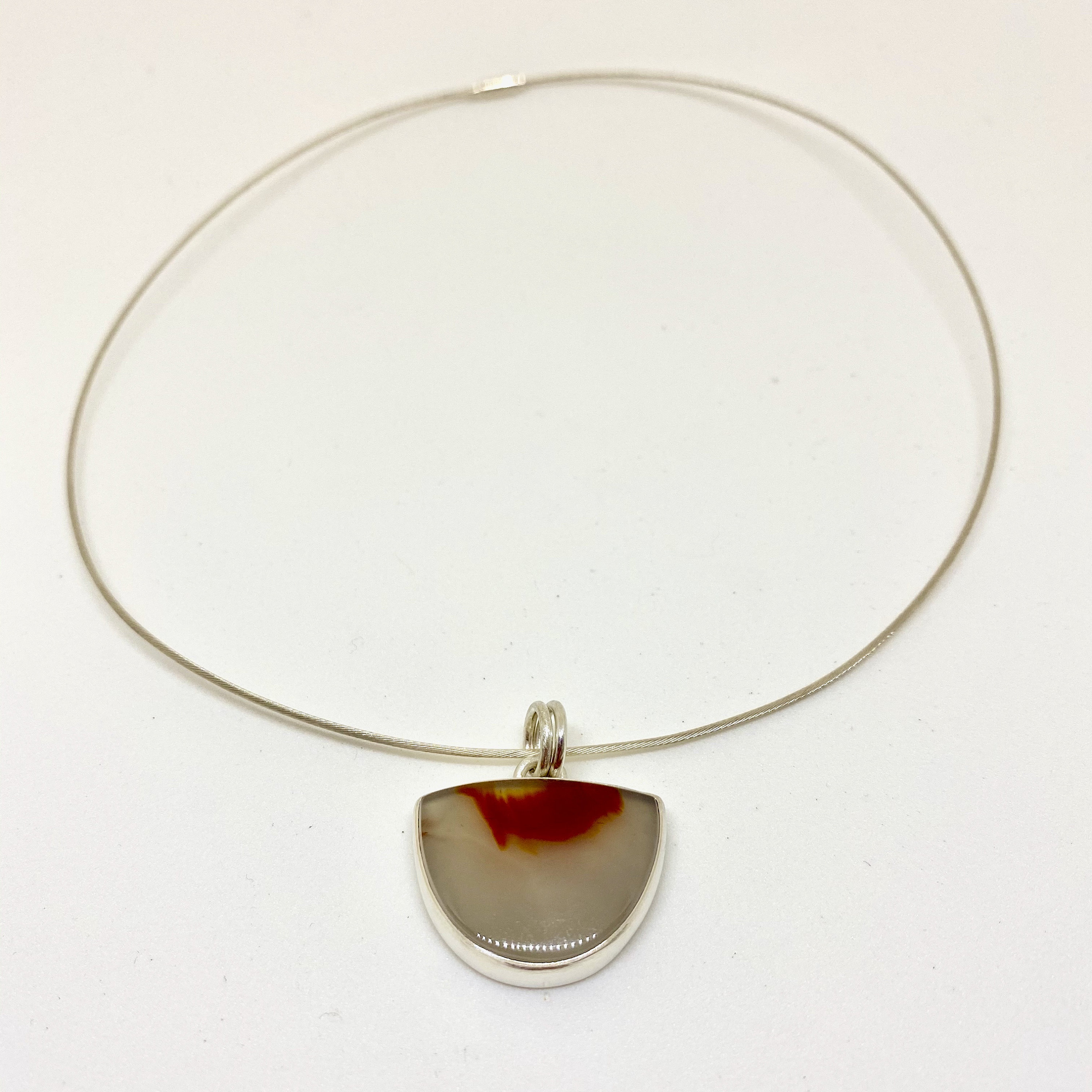 Sterling Silver Pendant Apache Agate - Etsy