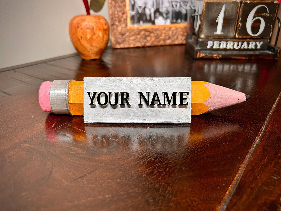Pencil Nameplate - Different Colors - Custom Nameplate - Teacher ...