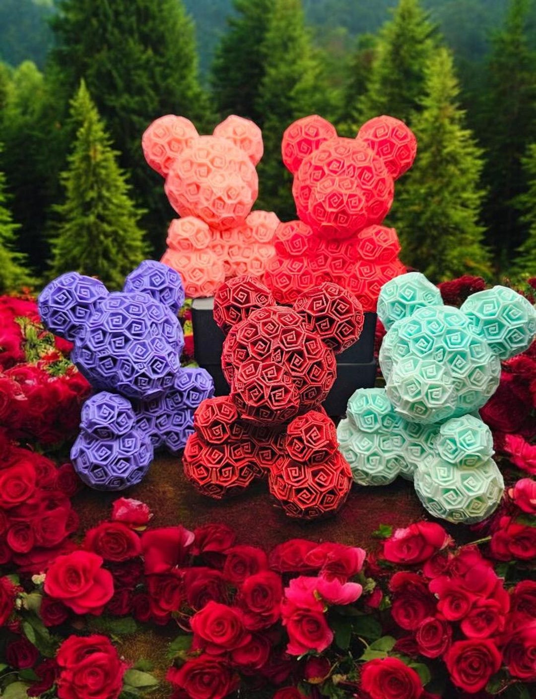 Forever Bear of Roses - Etsy