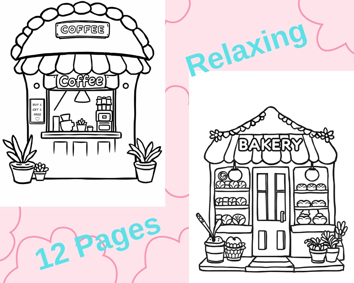 12 Cute Shop and Houses Coloring Pages Neighbourhood Coloring Pages ...