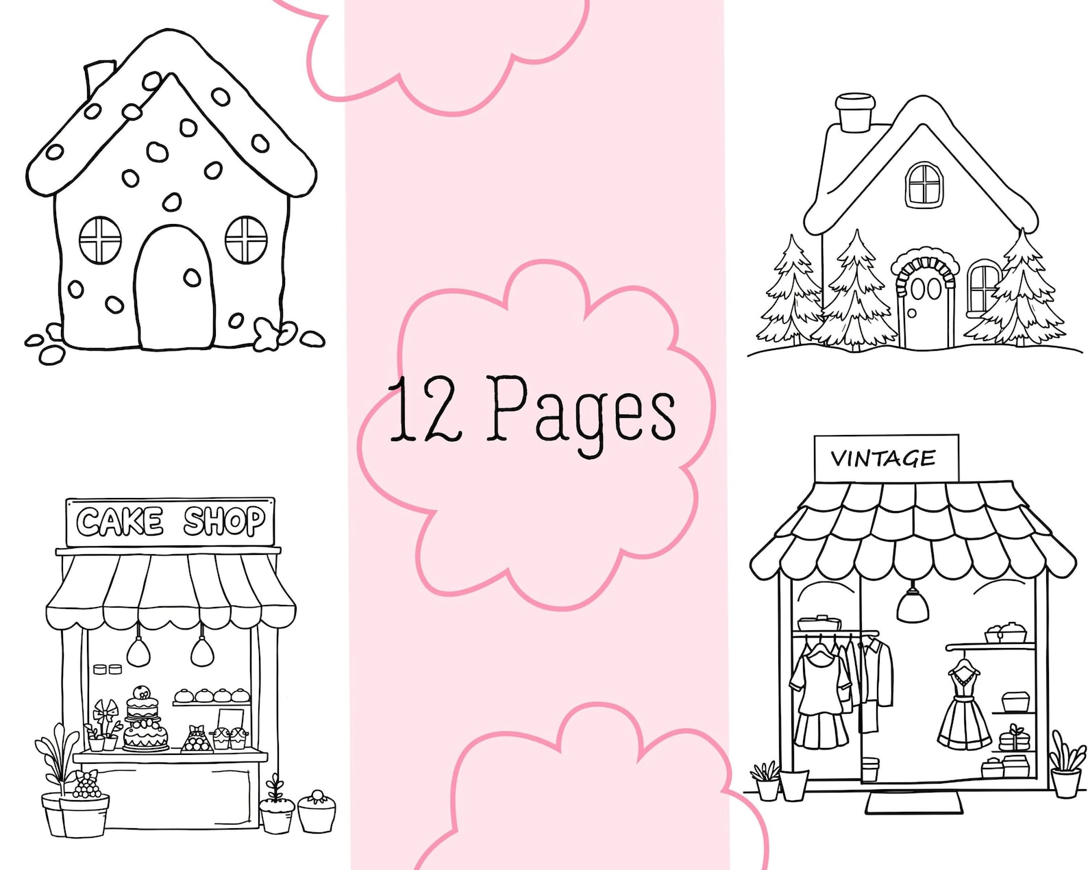 12 Cute Shop and Houses Coloring Pages Neighbourhood Coloring Pages ...