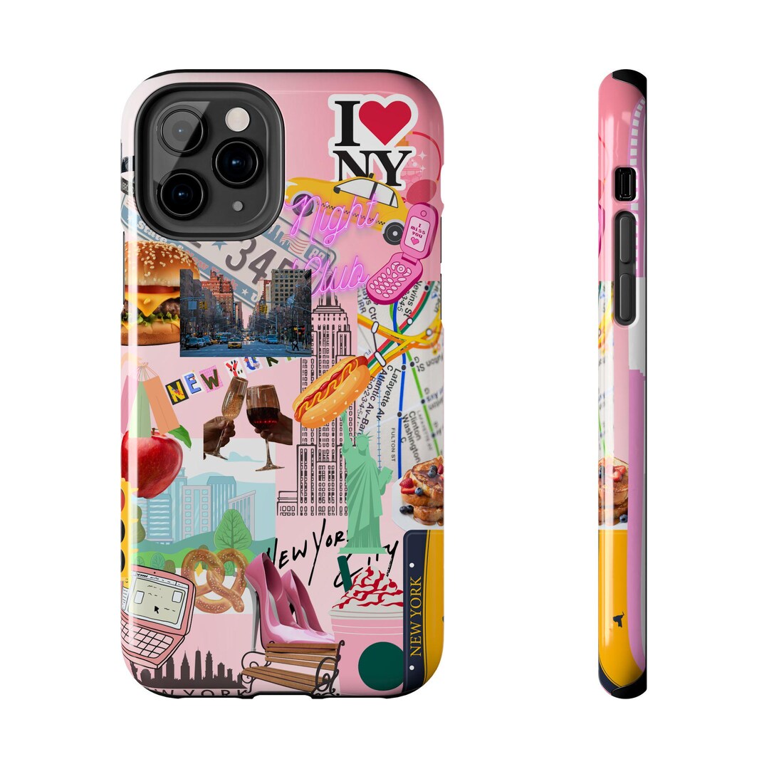 Newyork Collage Design-newyork Landmarks Design-pink Design Tough Phone ...