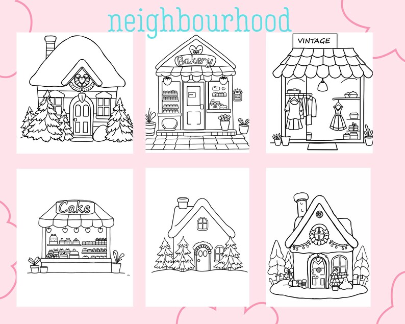 12 Cute Shop and Houses Coloring Pages Neighbourhood Coloring Pages ...