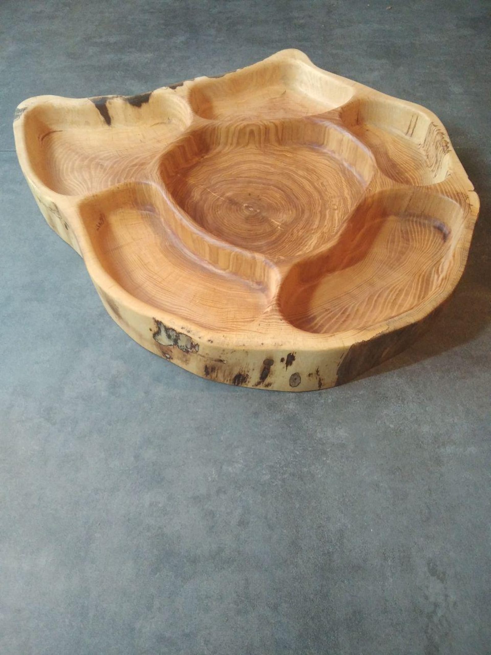 Handcrafted Wooden Serving Tray Rustic Ash Wood Snack Platter Natural ...