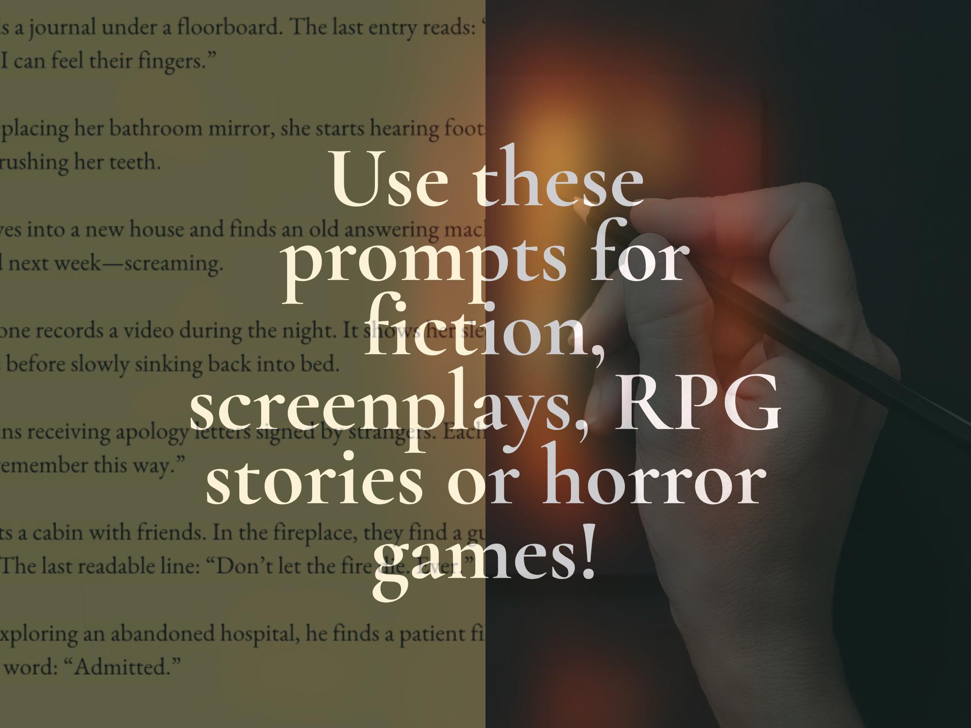 250 Dark Writing Prompts: Horror, Thriller, Dystopian Story Starters ...