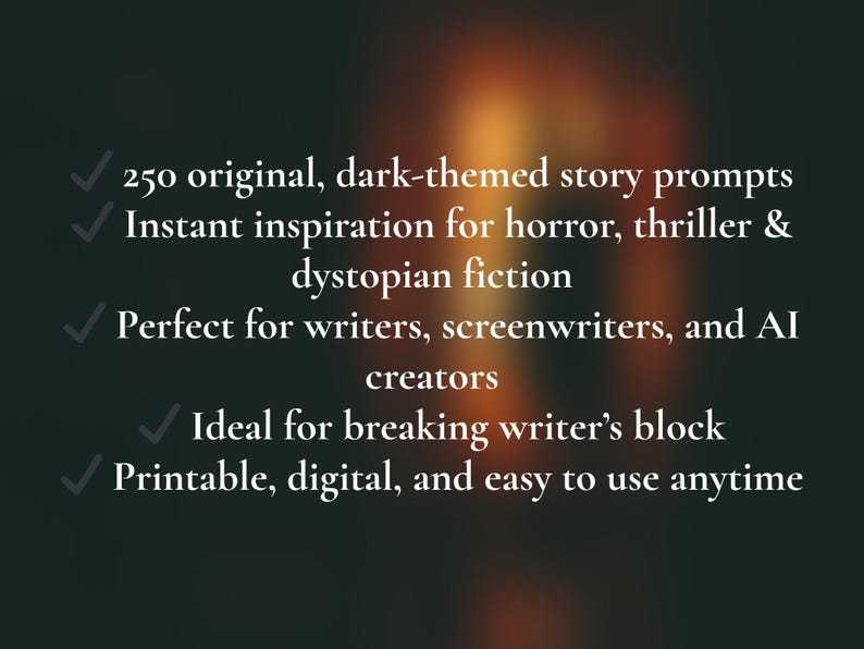 250 Dark Writing Prompts: Horror, Thriller, Dystopian Story Starters ...