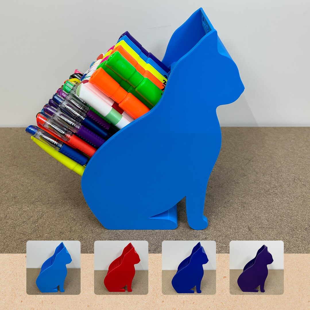Cat Kitten Pencil Holder, Pen Case Holder, Pen Holder Desk, Marker ...