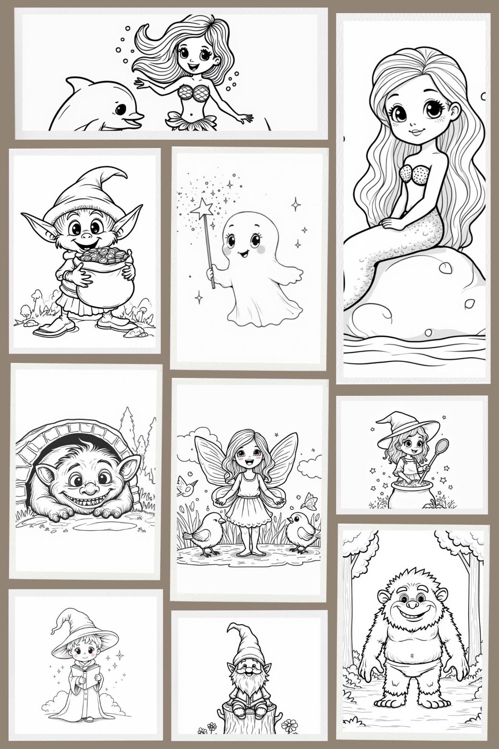 Fairy Tale Characters Coloring Pages for Kids Printable Digital ...