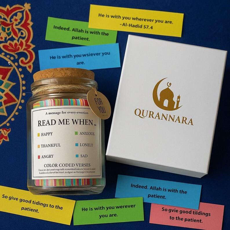 Quran Verse Jar – Islamic Gift | 90+ Color-coded Dua | Muslim Home ...