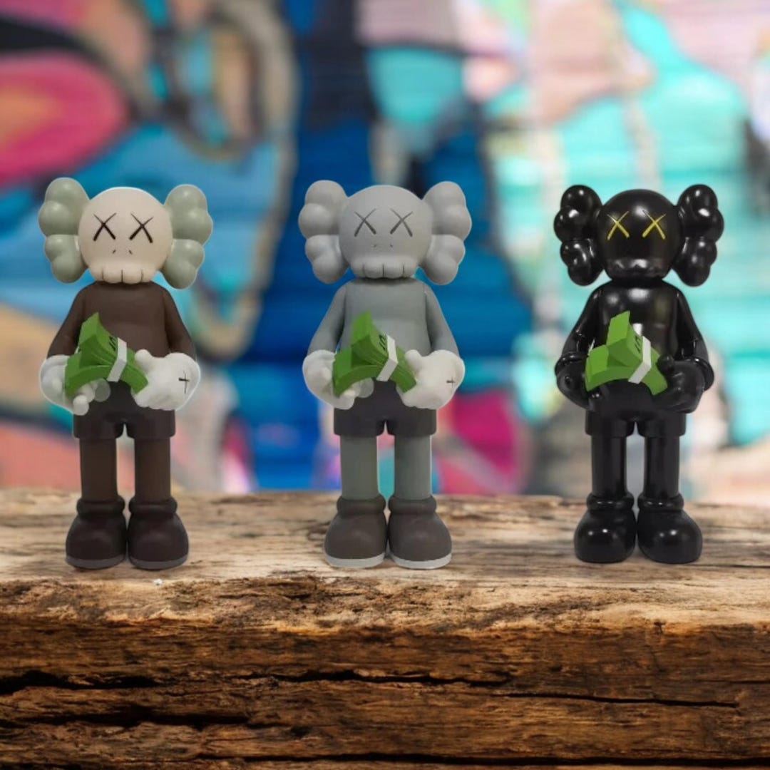 Kaws Inspired Counting Money Collectible Figurine Modern Art Toy - Etsy