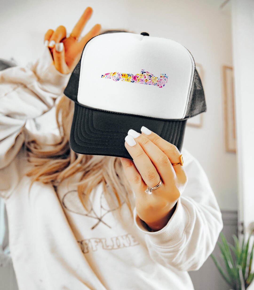 Floral F1 Car Hat, Formula 1 F1 Cap for Her, Formula One Gift, Cute ...