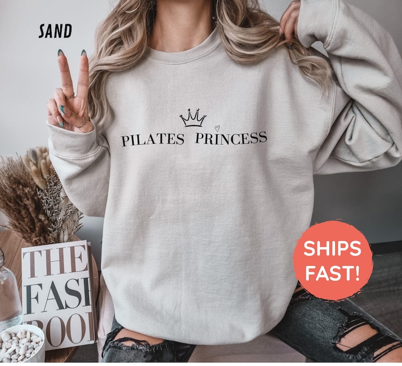 Pilates Princess Sweatshirt - Cute Pilates Crewneck, Funny Workout ...