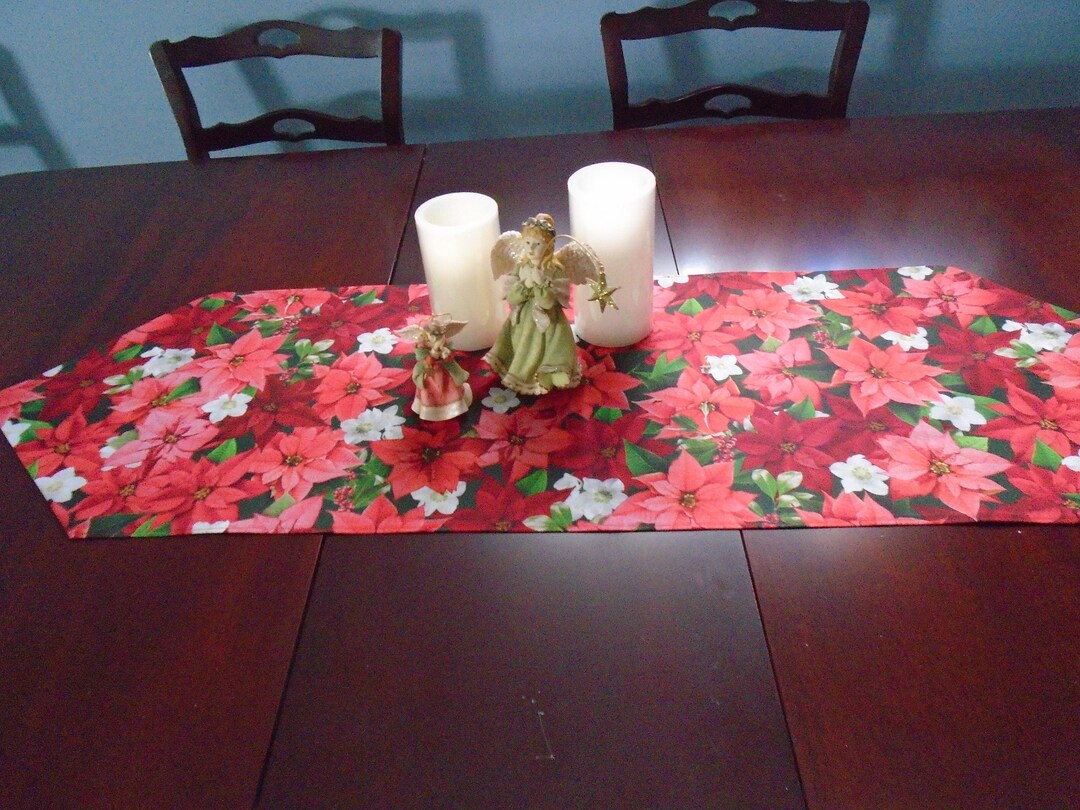 Christmas Poinsettias Table Runner - Etsy