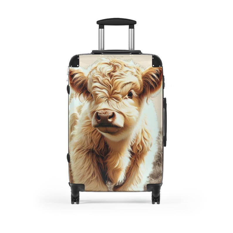 Highland Cow Rolling Suitcase With Pull Handle Luggage With Cow Theme ...
