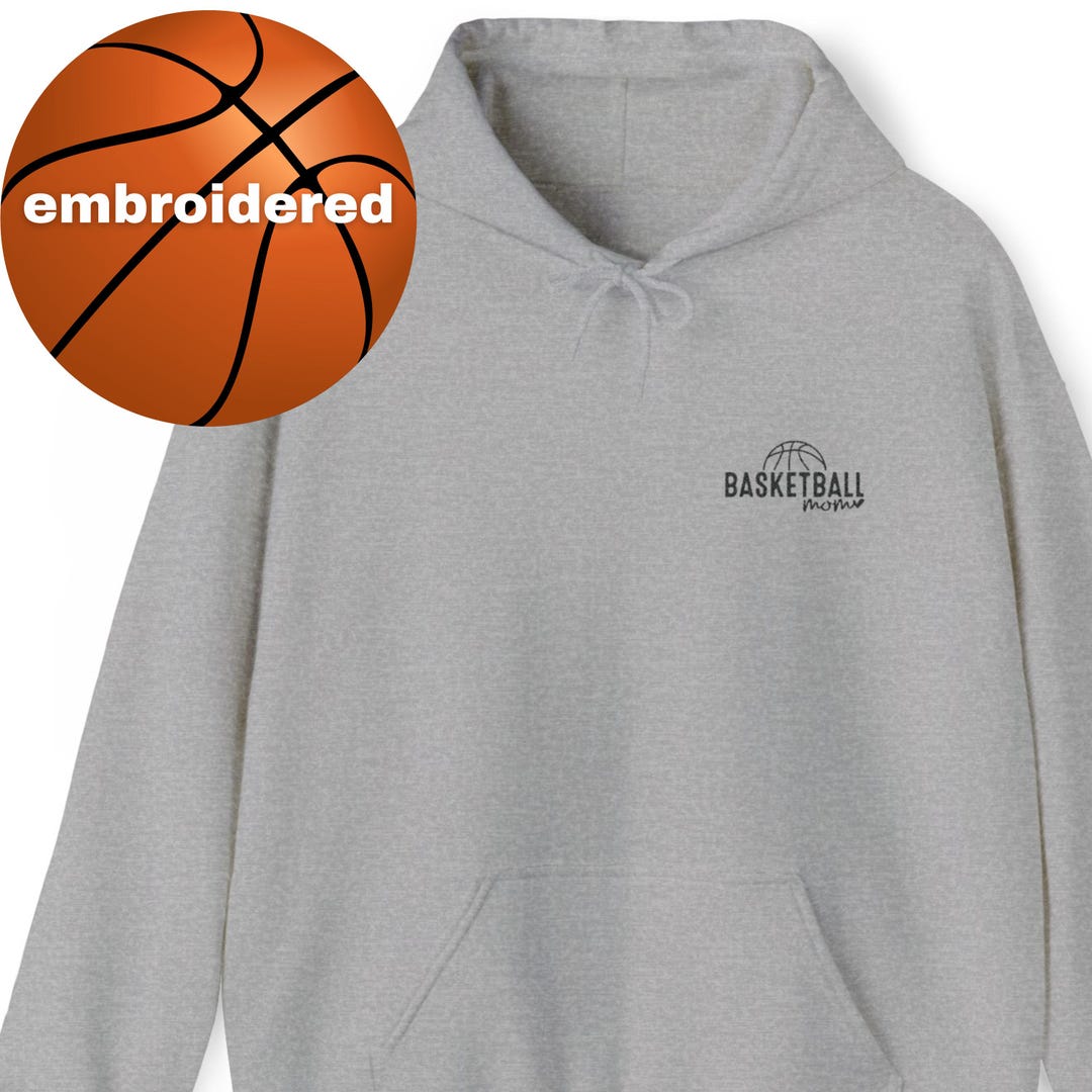 Embroidered Basketball Mom Hooded Sweatshirt, Cozy Sportswear for ...