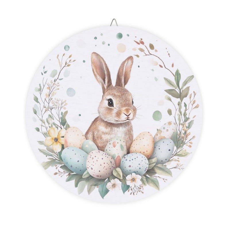 Easter Bunny Wood Sign, Front Door Decor, Springtime Wall Art, Rabbit ...