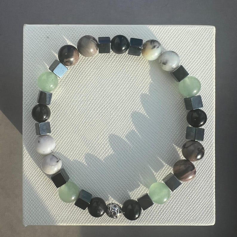 Taurus Zodiac Men's Natural Stone Bracelet Rhodonite, Tourmaline, Opal ...
