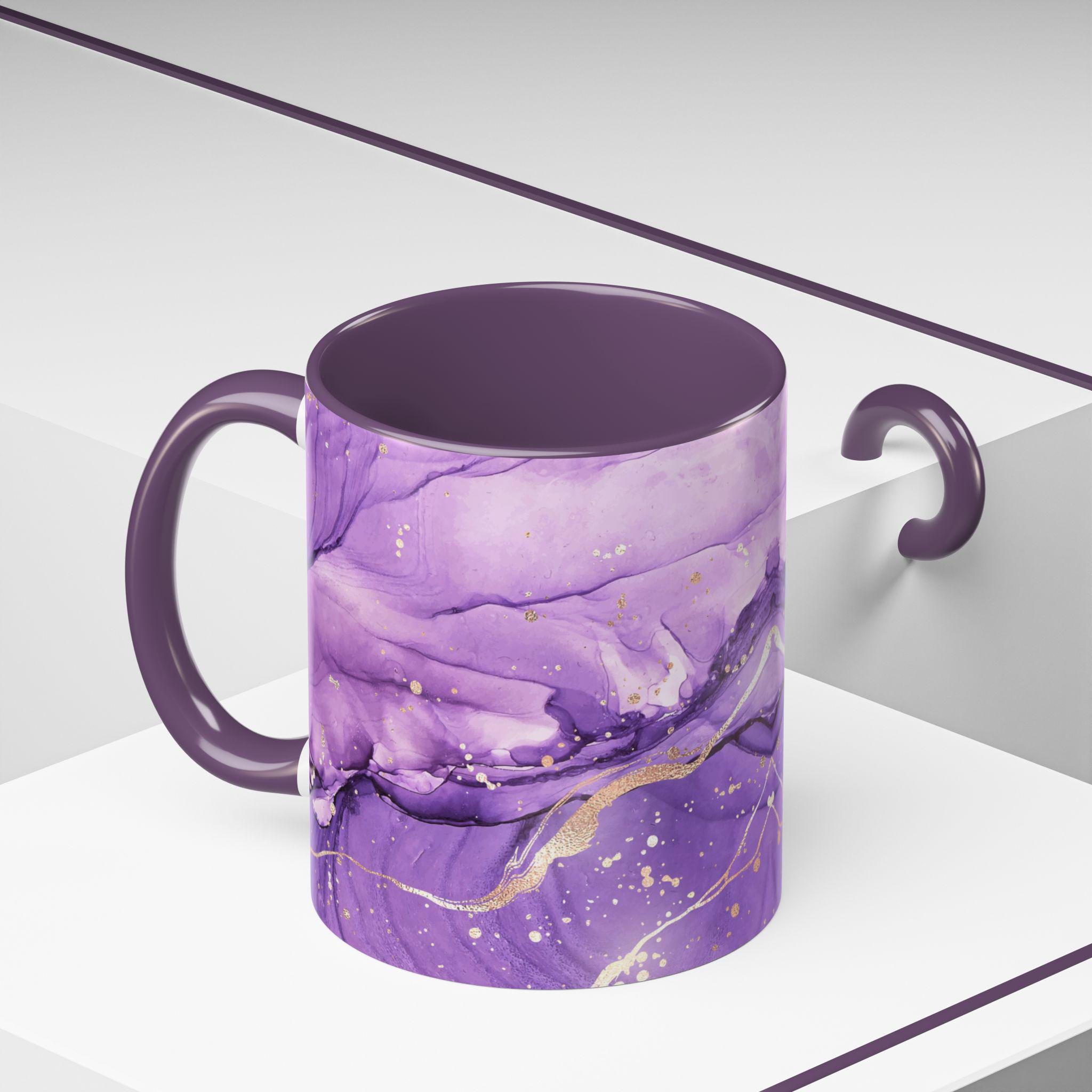 Purple Marble Coffee Mug (11 Oz) - Etsy