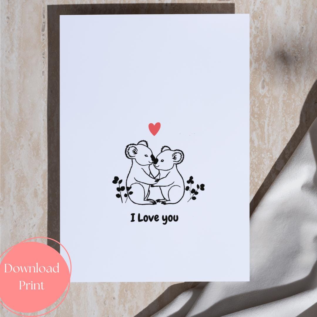 Postal digital de San Valentín de koalas - Etsy España