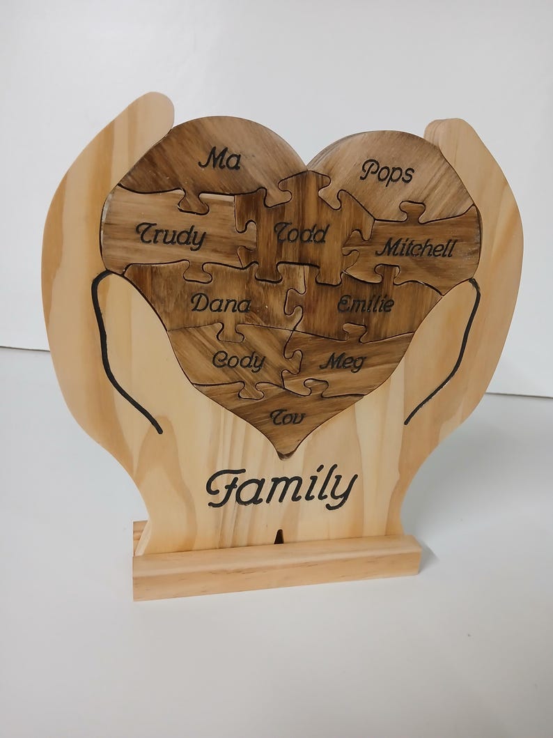 Family Heart Shaped Puzzle - Etsy