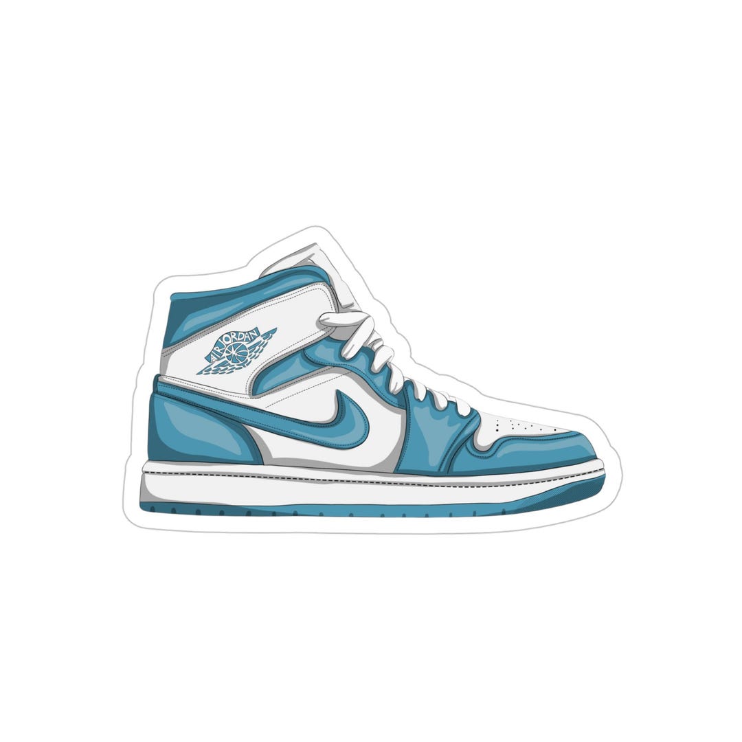 UNC Carolina Blue Kicks Tar Heel Basketball Vinyl Stickers - Etsy